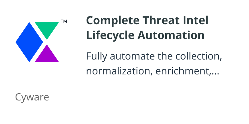 Cyware Threat Intelligence Exchange-CTIX - ServiceNow App