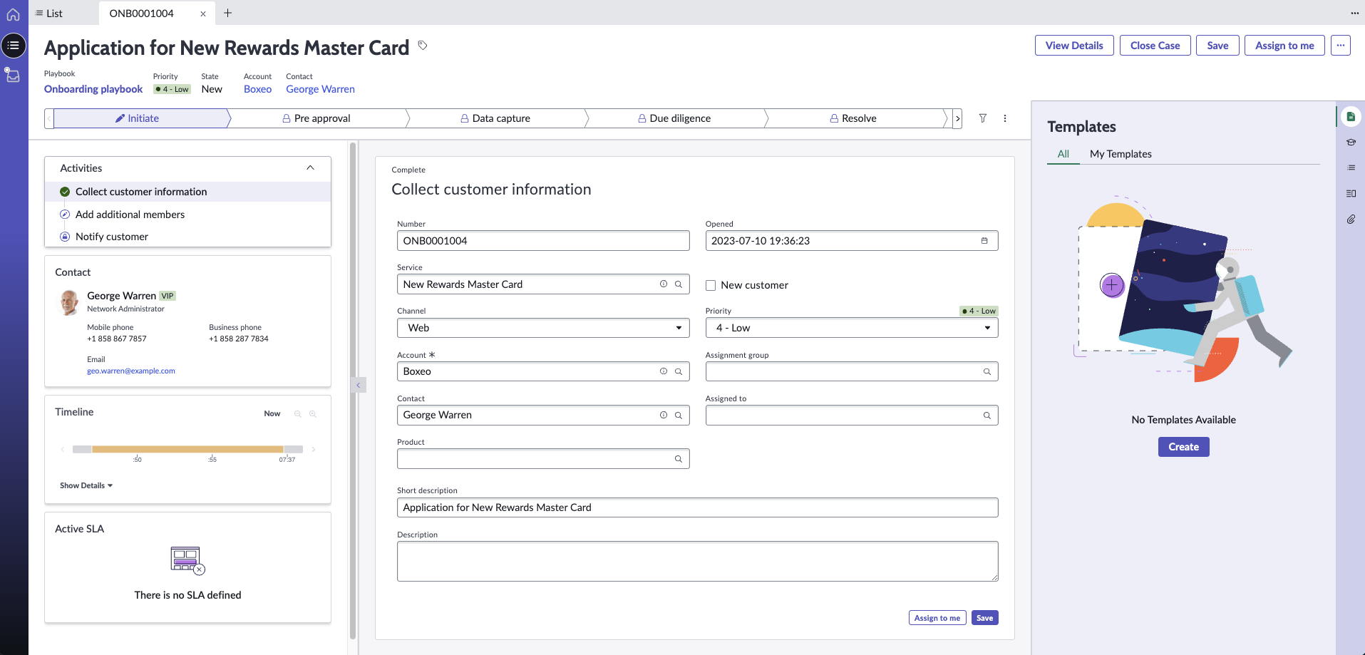 Case Playbook for Onboarding - ServiceNow App