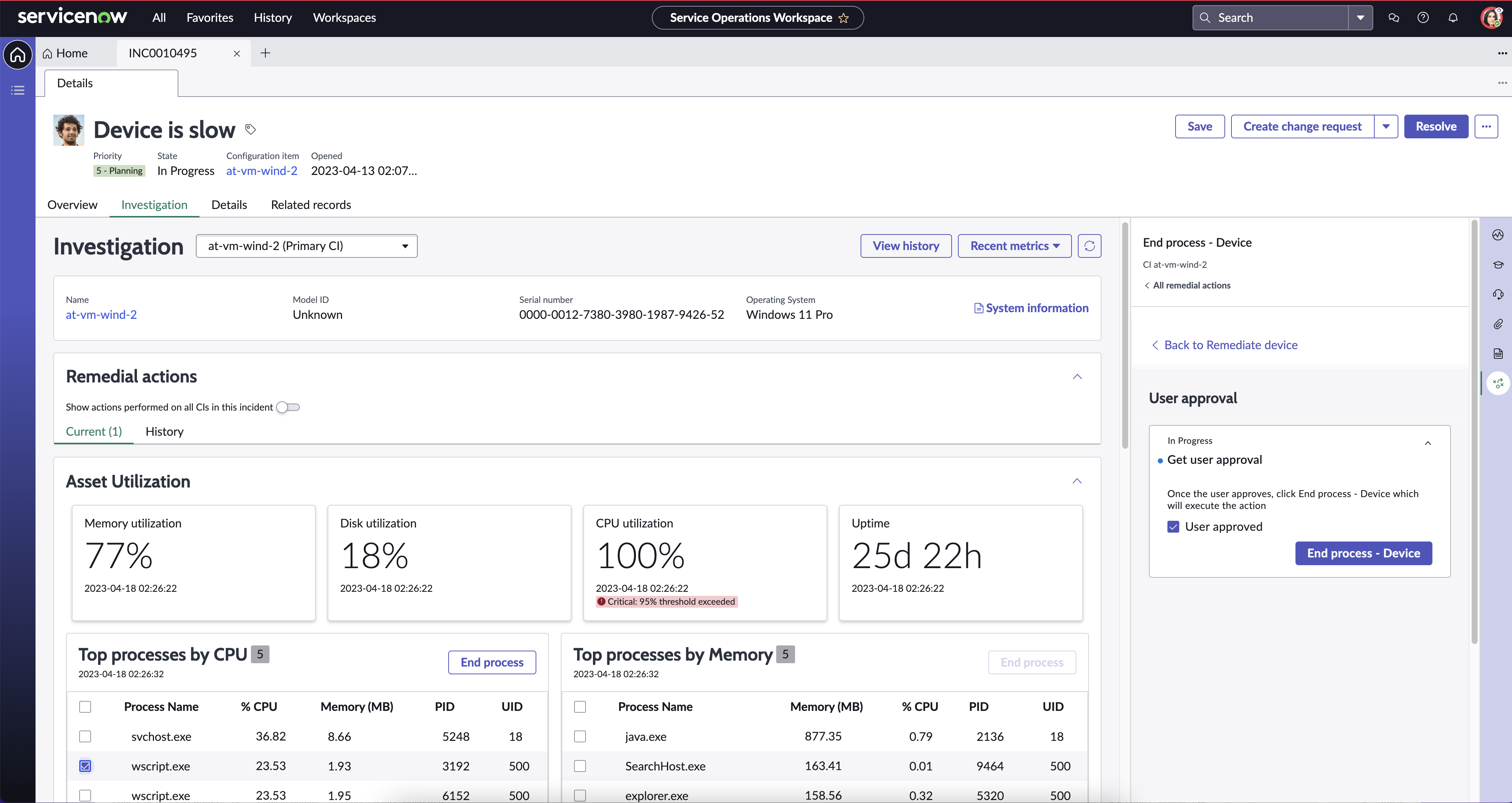 Microsoft Endpoint Configuration Manager for Investigation - ServiceNow App