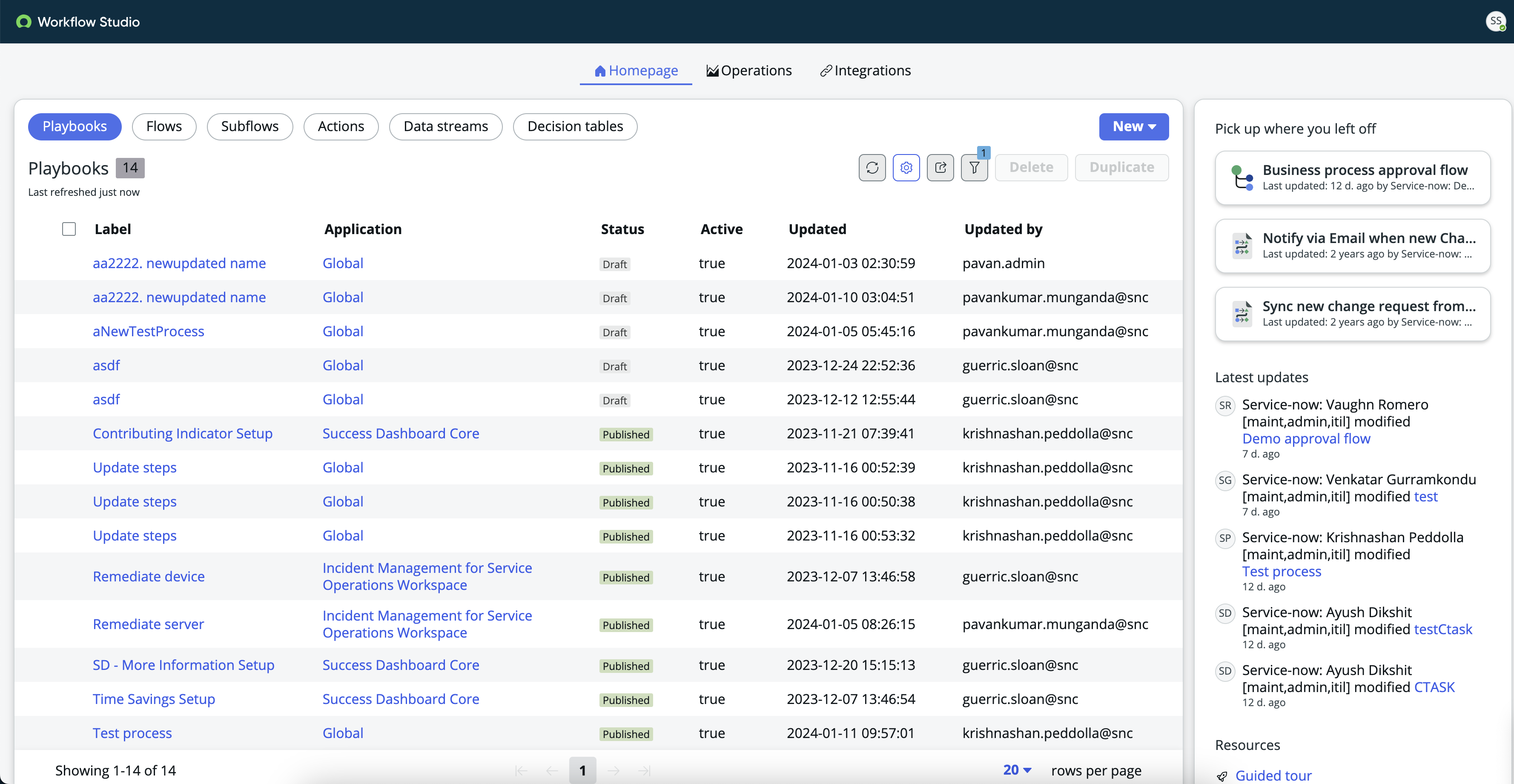 Workflow Studio - ServiceNow App