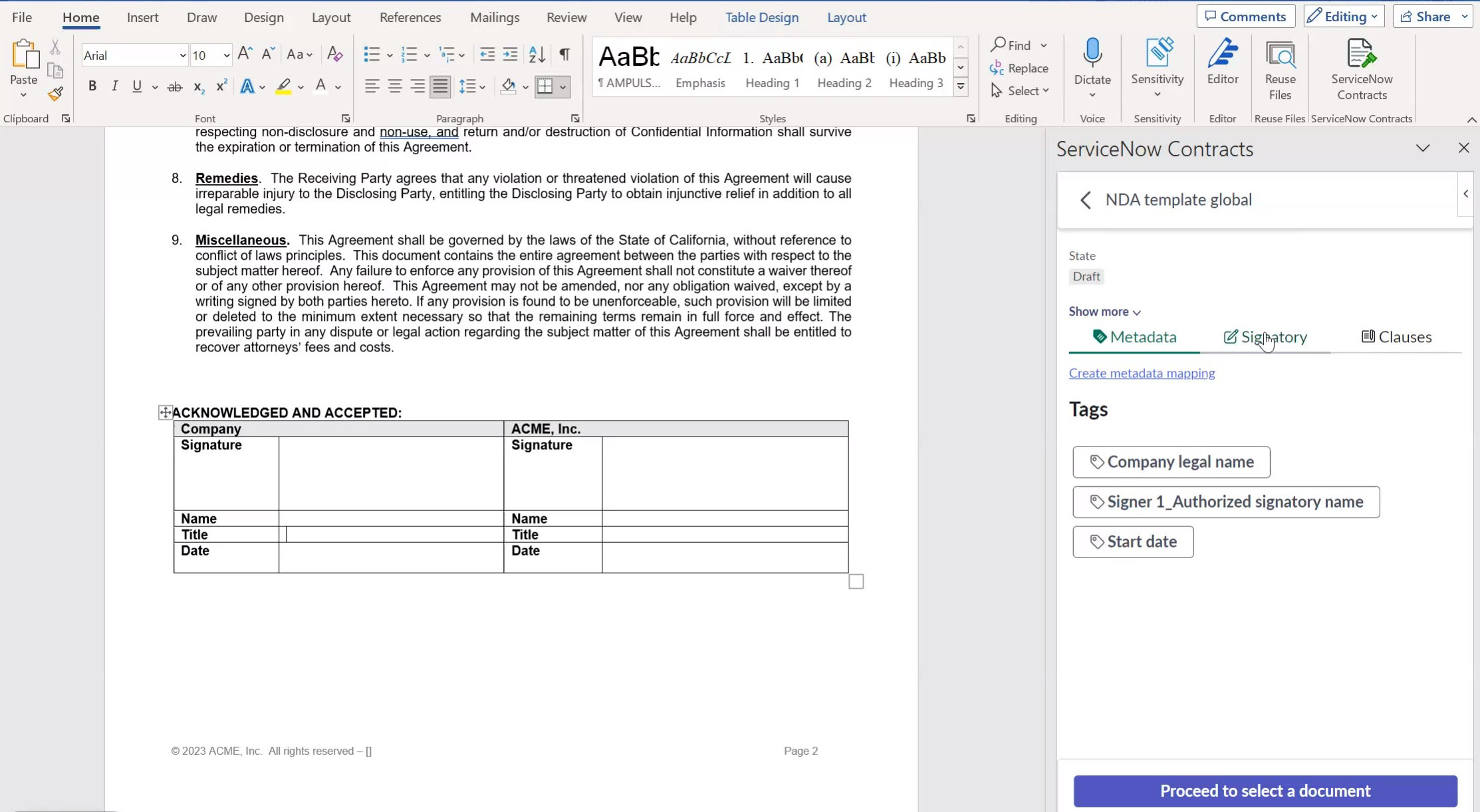 Contract Template Microsoft Word